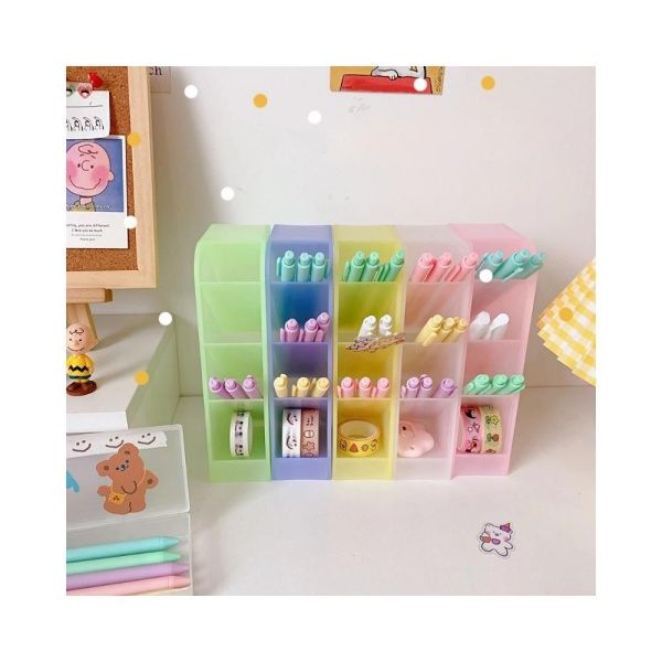 hplusmall 4단 연필꽂이 파스텔 펜 홀더[W96BB47] - 핫트랙스