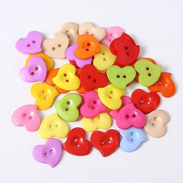 hplusmall 하트모양 단추 플라스틱 대용량 500g 공예재료 - 핫트랙스