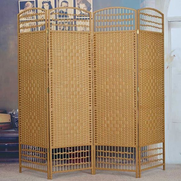 shoppingplan 라탄 오픈형 4단 파티션(150cmx160cm) (베이지) - 핫트랙스