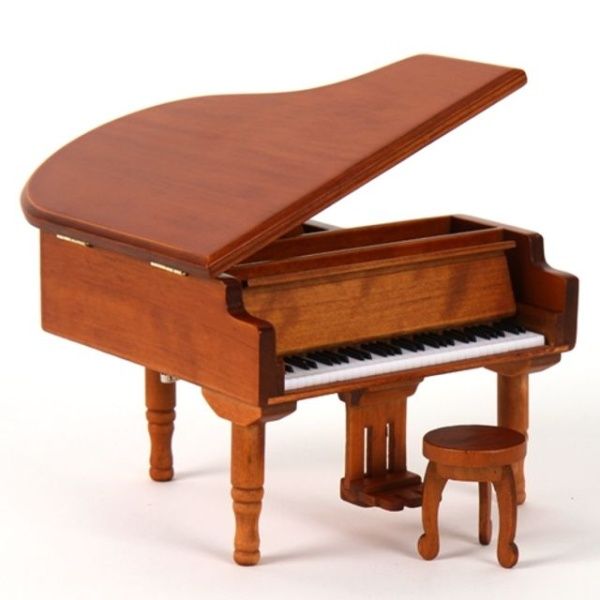 hplusmall New 그랜드 피아노 오르골(원목) 뮤직박스 장식소품[W - 핫트랙스