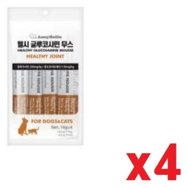 hplusmall 헬시 글루코사민 무스 치킨과 가리비 4개입 x4 강아지 - 핫트랙스