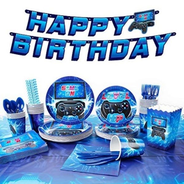 hplusmall Decorlife 비디오 게임 파티 용품 24 생일 플레이트 - 핫트랙스