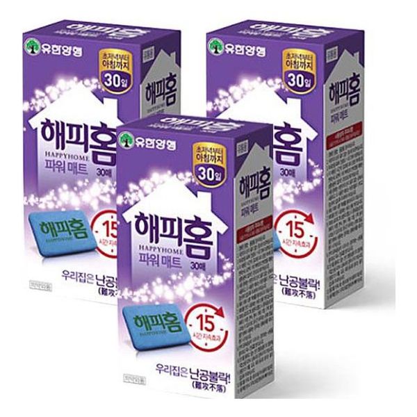 hplusmall 유한양행 해피홈 파워 매트 리필 30매 3개(W00B656) - 핫트랙스