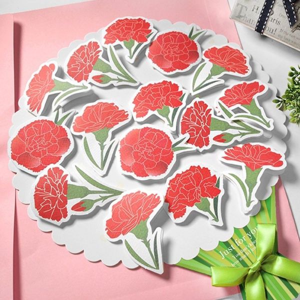 hplusmall 카네이션 롤링편지지 꽃다발 2P 기념일 이벤트 카드[W - 핫트랙스