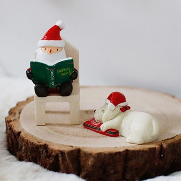 hplusmall 독서하는 산타 누운 강아지 소품 인형 2종 크리스마스 - 핫트랙스