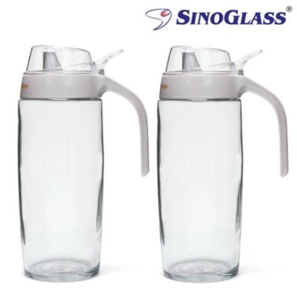 시노글라스 유리오일병 그레이 500ML 2P세트 간장 시럽 참기름병 - 핫트랙스