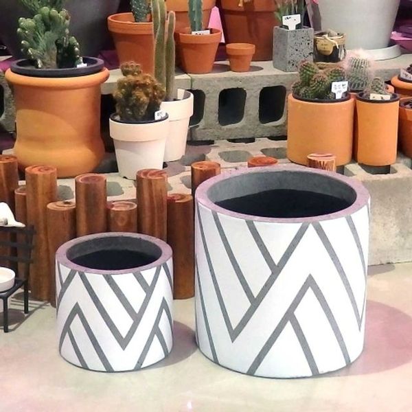 hplusmall 2개셋트.모던 시멘트화분 원 W6BF61F - 핫트랙스