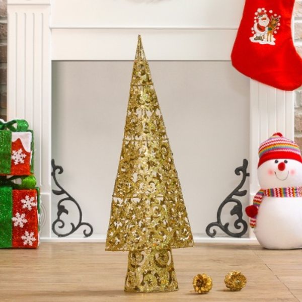 shoppingplan 스팽글 크리스마스 장식(2단 원뿔트리)/성탄장식트리 - 핫트랙스