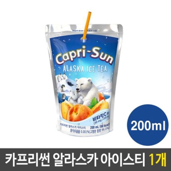 hplusmall 카프리썬 알라스카 아이스티 200ml 복숭아 과일 주스 - 핫트랙스