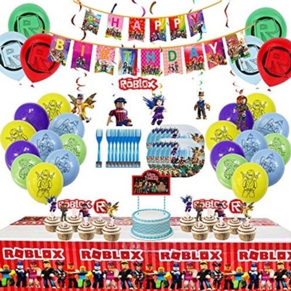 hplusmall VWORK Roblox 생일 파티 용 파티 용품 게임 테마 파티 - 핫트랙스