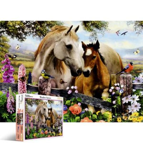 puzzlegallery 행복한 목초지의 말 [500피스/직소퍼즐/동물/PL712] - 핫트랙스