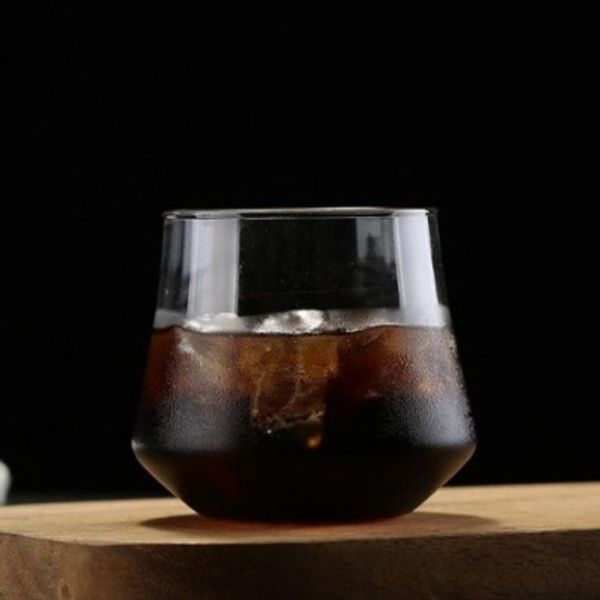 hplusmall 라인 유리컵 L 400ml 카페 감성 개인 물컵 음료잔 - 핫트랙스