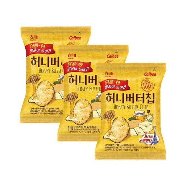 hellowshopping 해태 허니 버터칩 3번들 132g - 핫트랙스