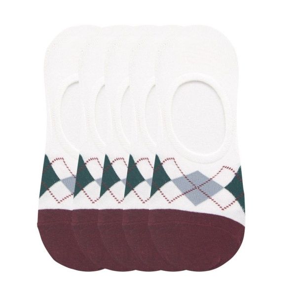 hplusmall 양말 패턴모 삭스 남성 마름모 5켤레 페이크(WD79689) - 핫트랙스