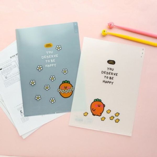 hplusmall 3포켓파일(랜덤발송) A4사이즈 종이 서류 홀더 파일 - 핫트랙스