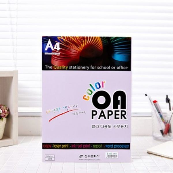 hplusmall 칼라 다용도 사무용지 25매 A4 라벤더 컬러용지 - 핫트랙스
