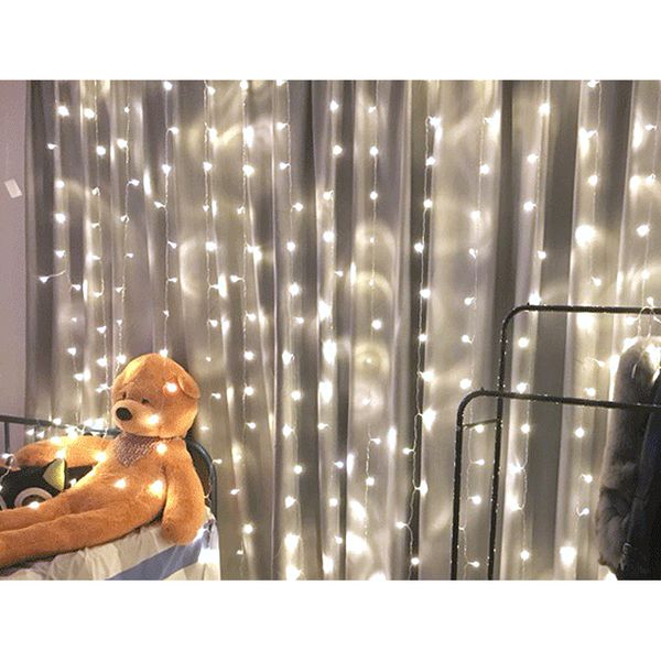 shoppingplan 은하수 300구 투명선 LED 커튼 지니전구 2X2M 2종 - 핫트랙스