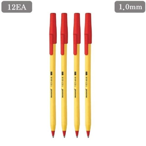 hplusmall 뉴 모나미 153스틱볼펜(1.0mm) 적색 12EA - 핫트랙스