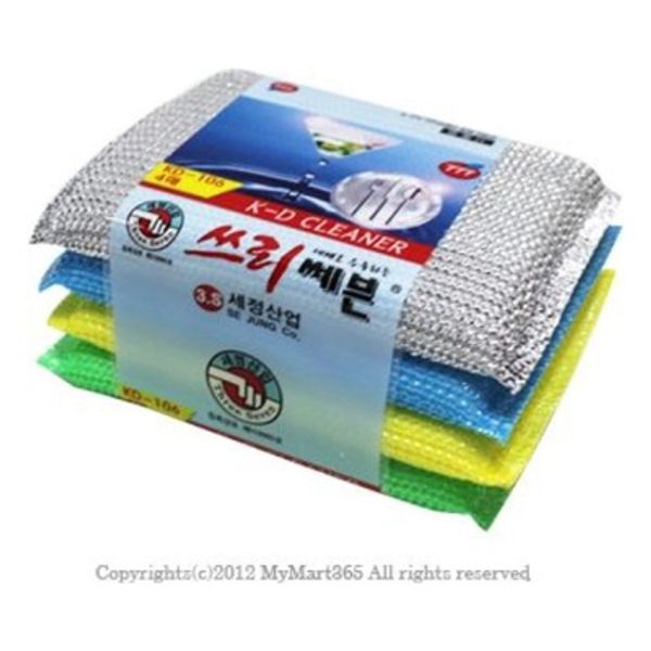 hplusmall 세정 쓰리세븐 수세미 4P 주방 행주 설거지 - 핫트랙스
