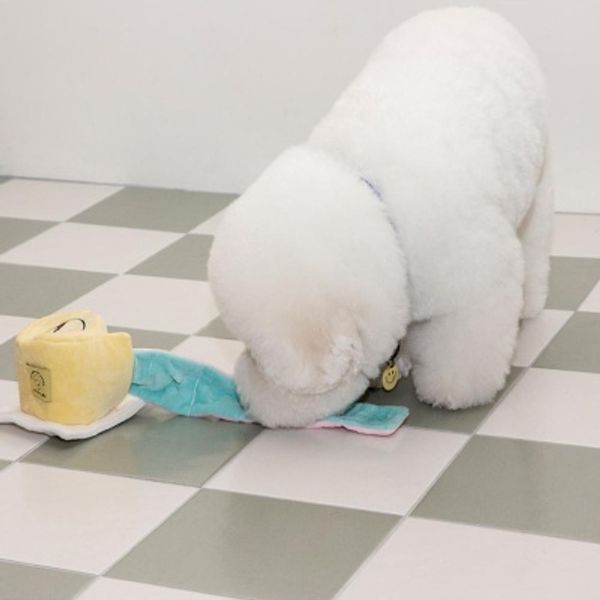 ZIPDREE 댕댕이 분리불안 스마일 치즈케익 노즈워크 장난감 - 핫트랙스