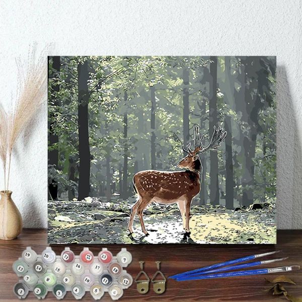 hplusmall DIY 명화 그리기 세트 40x50 숲속의사슴(W950F82) - 핫트랙스