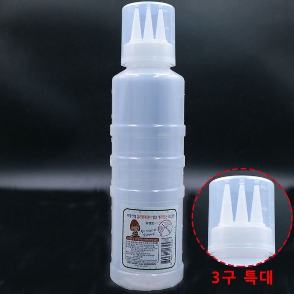 hplusmall ALS 실리콘패킹 잘라쓰는 3구 뚜껑 소스병 특대 700ml - 핫트랙스