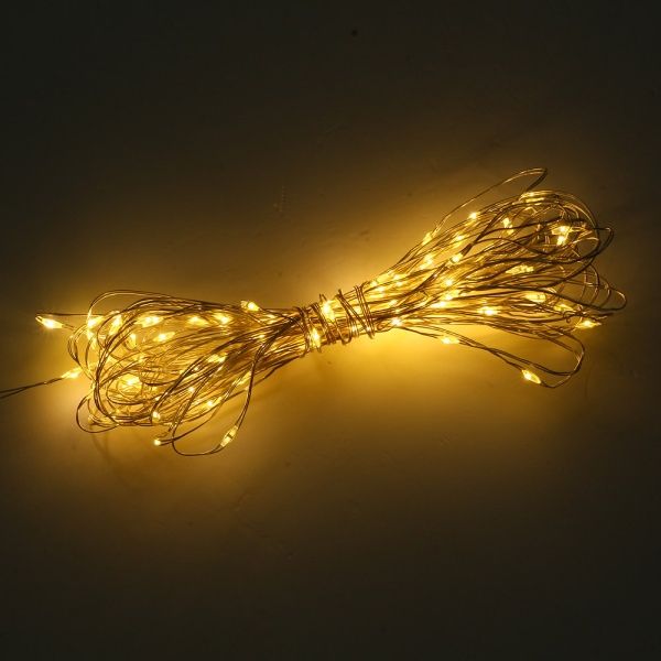 shoppingplan USB 100구 LED 드럼 와이어 전구(10M) /웜색 트리전구 - 핫트랙스