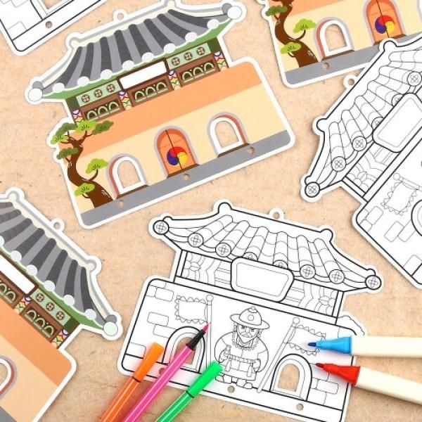 pastelclay 종이 전통 경복궁 문지기 색칠 놀이 10개입 - 핫트랙스