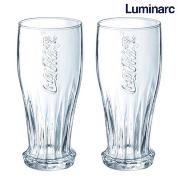 루미낙 코카콜라 투명 유리컵 350ml 2P세트 물잔 맥주잔 - 핫트랙스