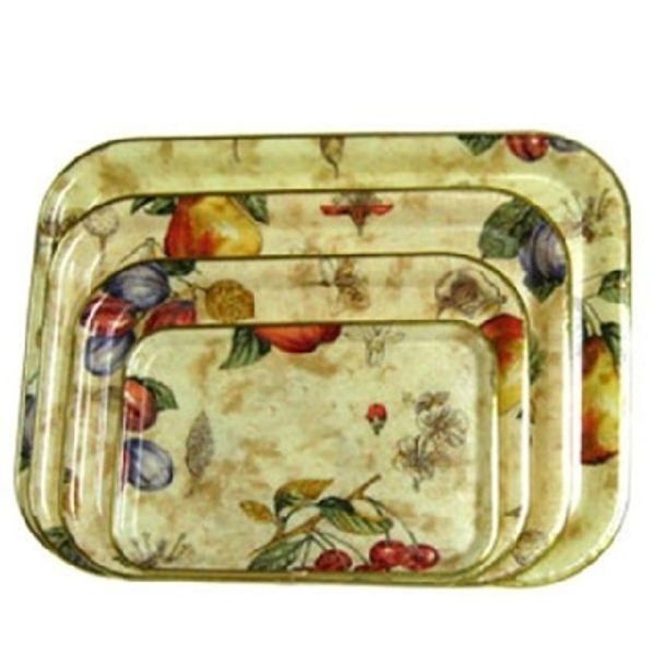 hplusmall 돌핀 화이바 쟁반 4세트 트레이 과일 접시 서빙 - 핫트랙스