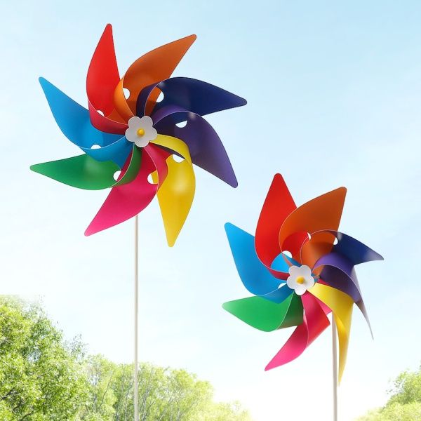 shoppingplan 윈드업 플라워 포인트 바람개비 5p세트 홍보 팔랑개비 - 핫트랙스