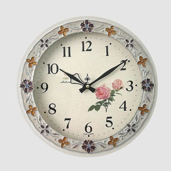 hplusmall A-22 RW 꽃잎 무소음 프로방스 데코 벽시계 - 핫트랙스