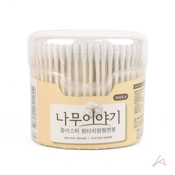 hplusmall CH 종이스틱 원터치원형면봉(300P)회오리형_7635[WC6E - 핫트랙스