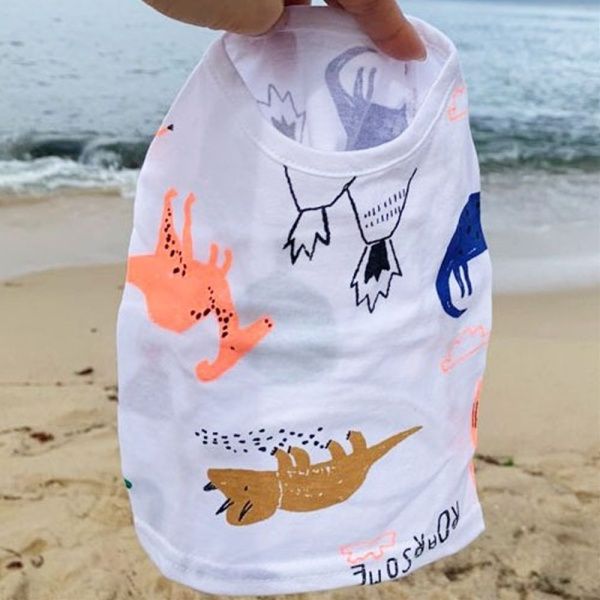 hplusmall D18 다이너 크롭 티셔츠 화이트 강아지 옷(WBCAC08) - 핫트랙스