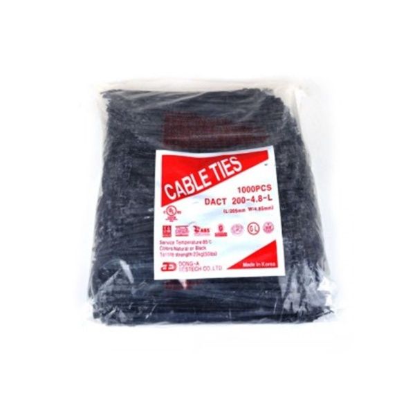 hplusmall 케이블타이 200 (흑) 29-02595 전선 몰딩 전기용품 - 핫트랙스