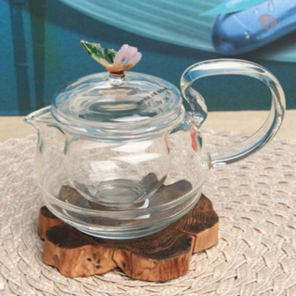 hplusmall 나비뚜껑 유리 차주전자 / 티포트 400ml - 핫트랙스