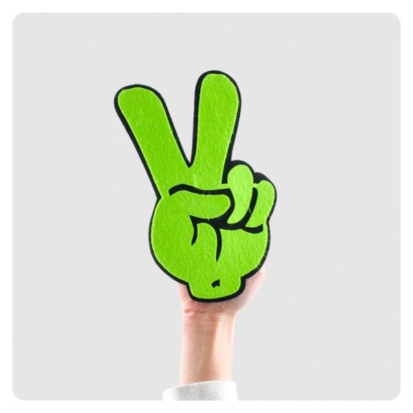 hplusmall PW 응원브이손가락(소형22cm그린) 체육대회 운동회 - 핫트랙스