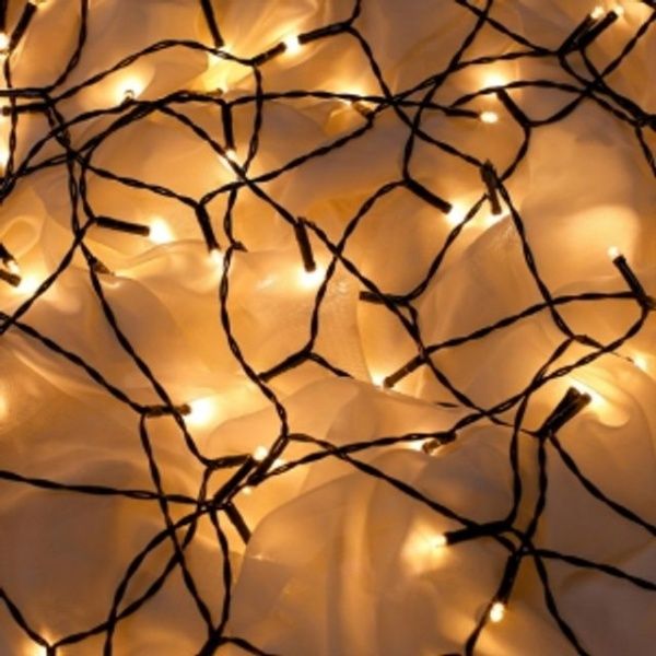 hplusmall 포스원 LED 100구 태양광 검정선 줄전구 야외 조명[WB - 핫트랙스