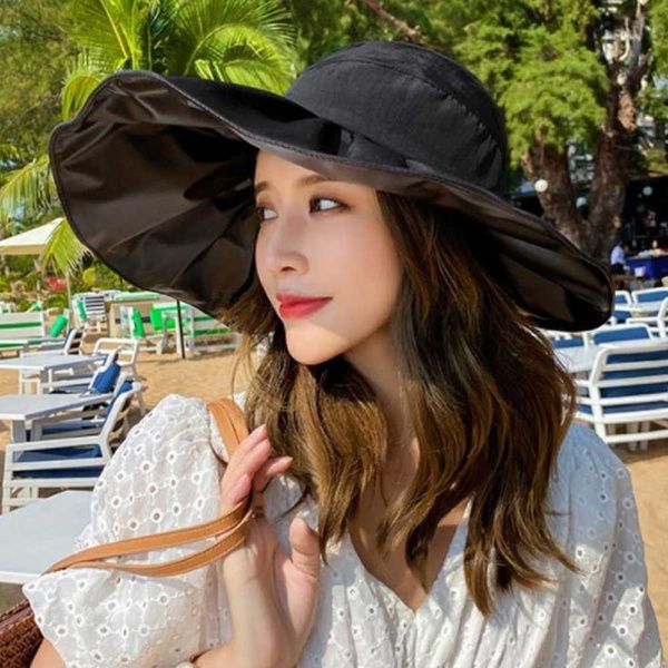 hplusmall 바닷가 패션 신혼 여행 창큰 모자 그늘 바캉스 코디[W - 핫트랙스