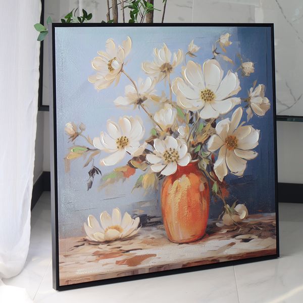 CHERRY HOUSE 텍스처 플라워 캔버스 80x80 2type - 핫트랙스