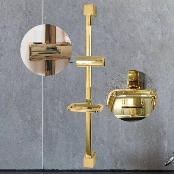 hplusmall HLBATH 스텐레스 골드 샤워기 슬라이드바 HWT 거치대 - 핫트랙스