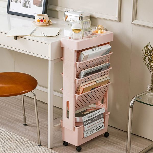 hplusmall 이동식 5단 활용 핑크 틈새(WCC58D3) - 핫트랙스