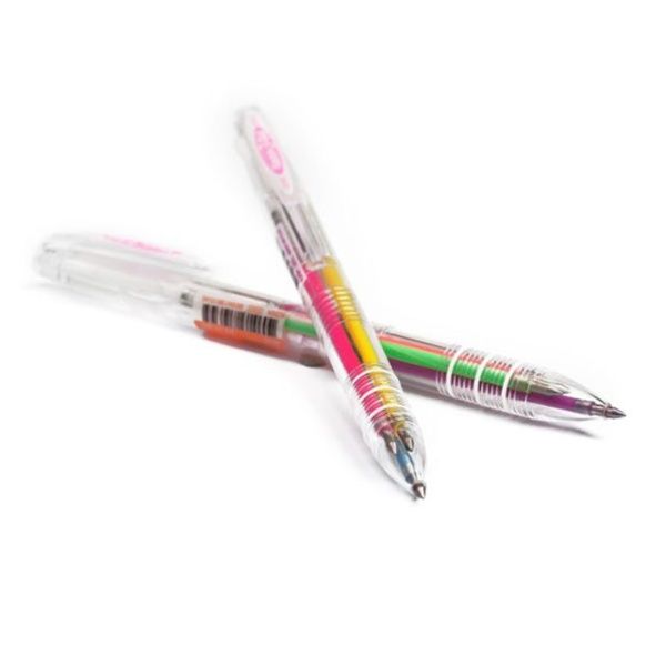 hplusmall 자바 형광 볼펜 네온3겔 0.5mm 12자루 1타스(W916E8B) - 핫트랙스