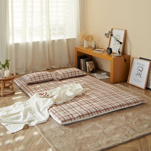 hplusmall 더크린 버리 체크 온수매트커버 S레드(WB747DC) - 핫트랙스