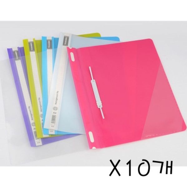 hplusmall 책철형 파스텔 클리어파일X10개 PP재질 투명커버화일 - 핫트랙스