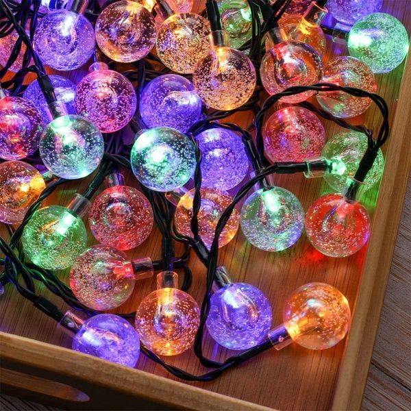 hplusmall 포스원 LED 50구 태양광 스노우볼 전구 컬러 파티[WCF - 핫트랙스