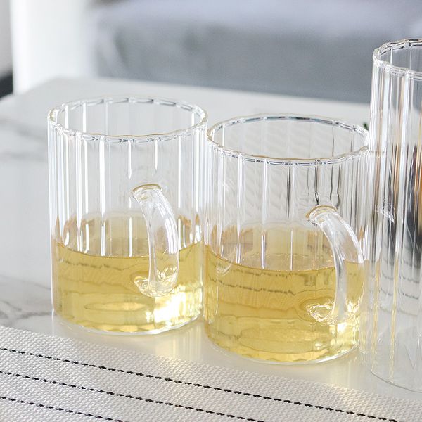 CHERRY HOUSE 마카 내열유리머그 (주름) 300ml 2p (VS-M05) - 핫트랙스