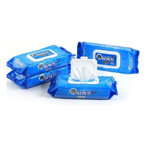 hplusmall 퍼펙트케어 물티슈 캡형 60매 10팩 대형물티슈 - 핫트랙스
