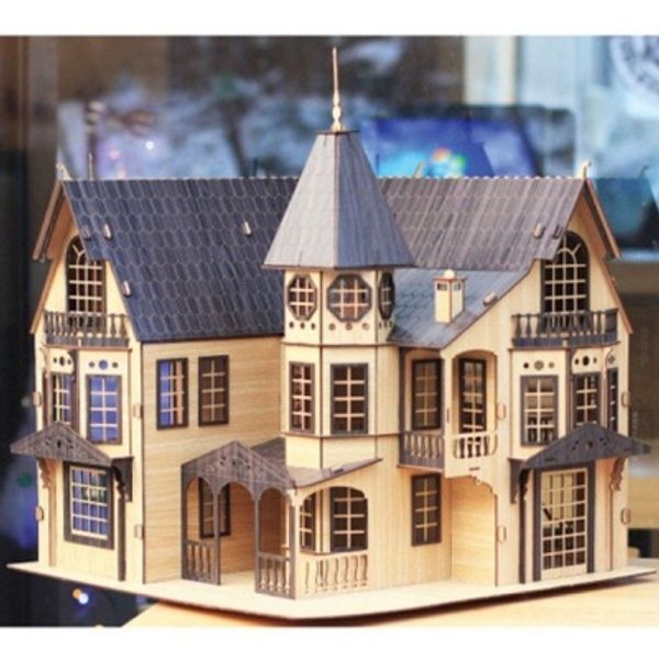 hplusmall 3D입체퍼즐 Fantasy Mansion Black Big (건축물)(목재 - 핫트랙스