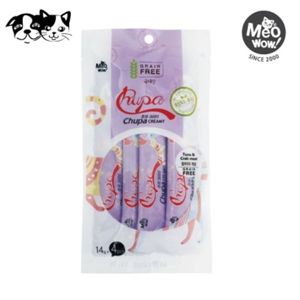 hplusmall 미우와우 츄파 크리미 참치와 게살 (14g x 4p) - 핫트랙스